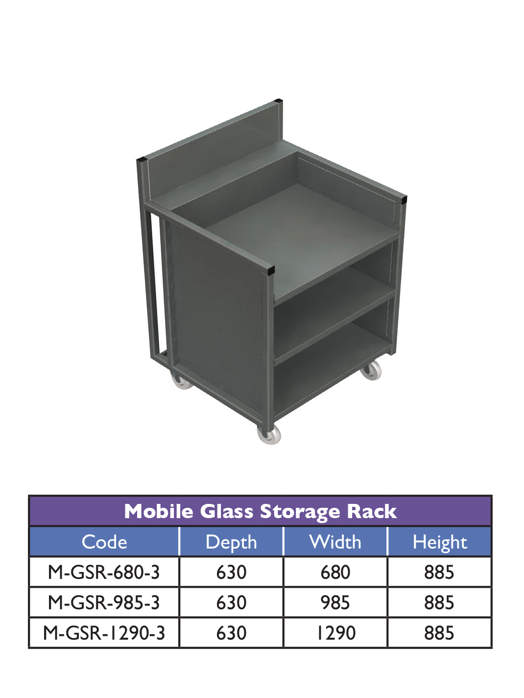 Mobile glass storage rack